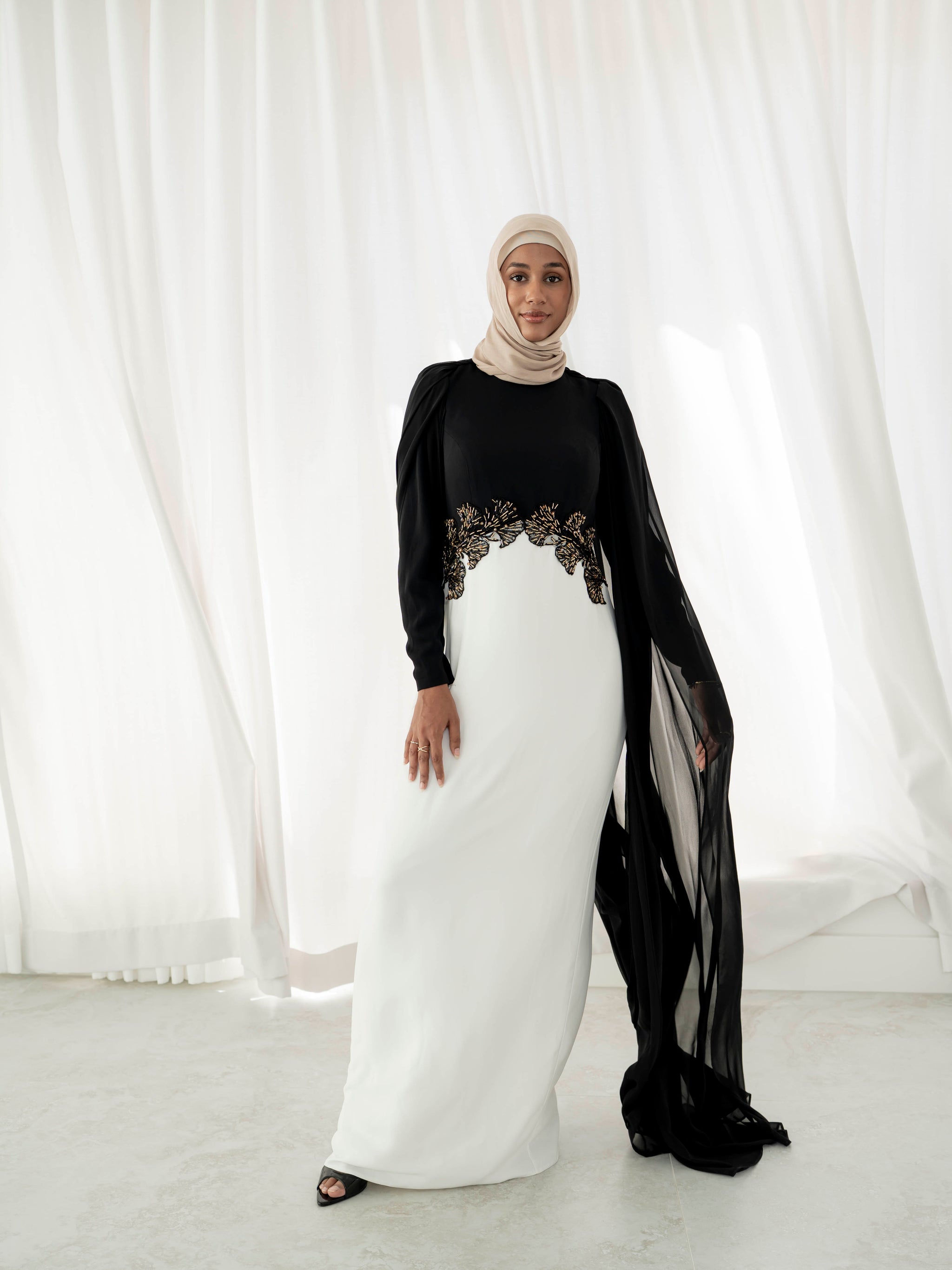MANEL CAPE FORMAL DRESS